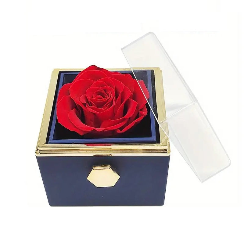 Box Girevole Blu "Eternal Rose" – Prestigio Argenti & Ori