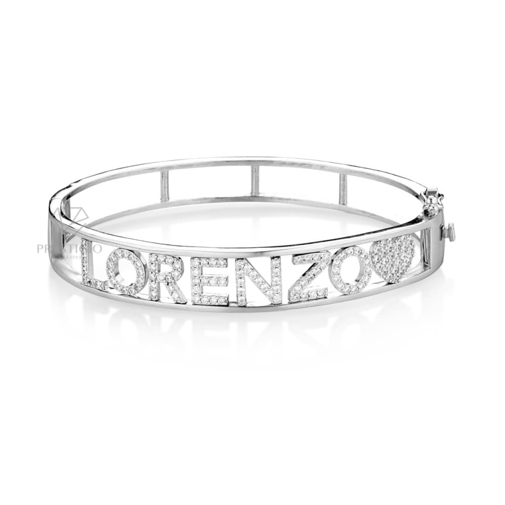 Bracciale Manetta Con Nome Personalizzabile in Argento 925% – Prestigio ...