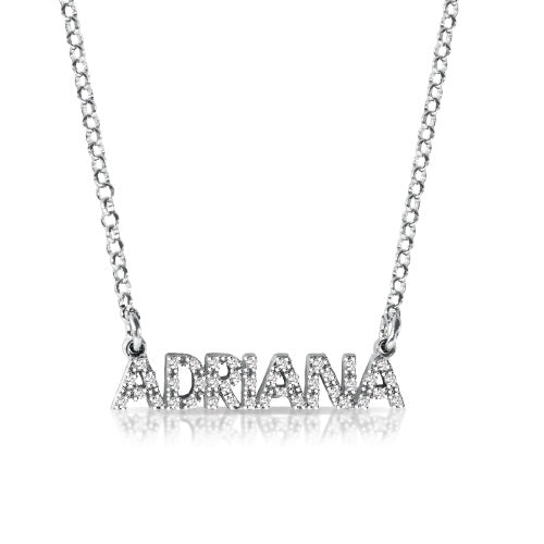 Collana Nome Personalizzabile in Argento 925% e Swarovski Mi Racconto ...